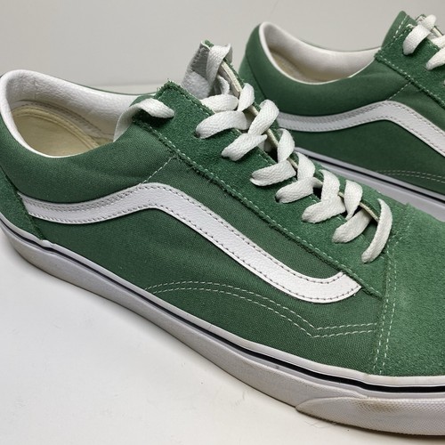 Men's VANS Old Skool Shoes Green and white Suede/Canvas Size 13 751505 ...