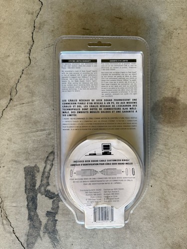 Geek Squad Network Cable RJ-45 Cat-6 GS-7C6 7' New Factory Sealed ...
