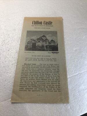 Vintage Montreux Switzerland Travel Brochure Chillon Castle Visitors ...