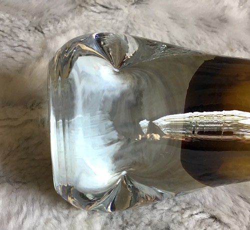 Vintage Svensk Form Bo Borgstrom Sweden Seda Amber Vase Beautiful! 8 3/ ...