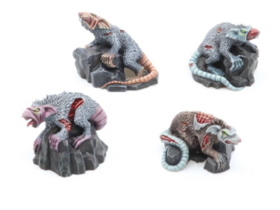 Zombie Rats (4) - Miniatures Figures RPG Tabletop Roleplay Games Models ...