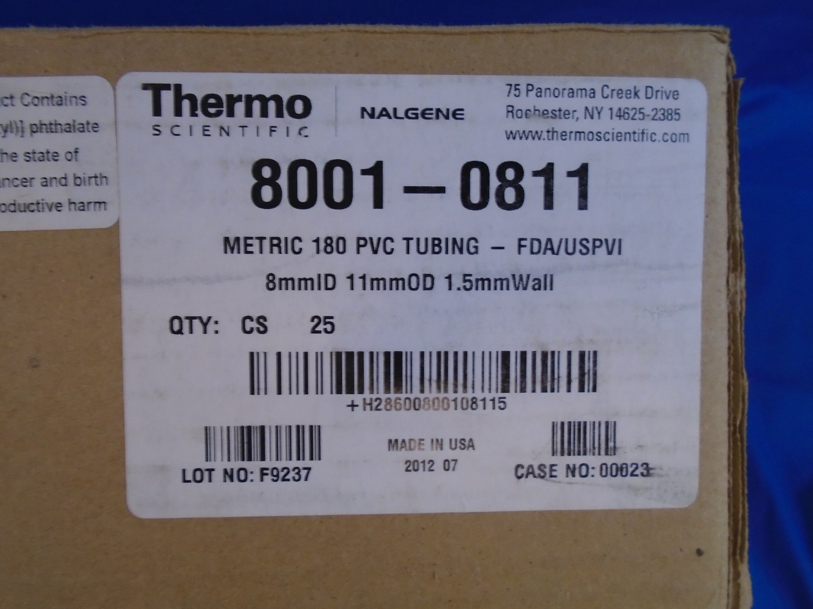 Nalgene™ 180 Clear Plastic PVC Metric Tubing 25cm 82ft 8mmID 11mmOD 1 ...