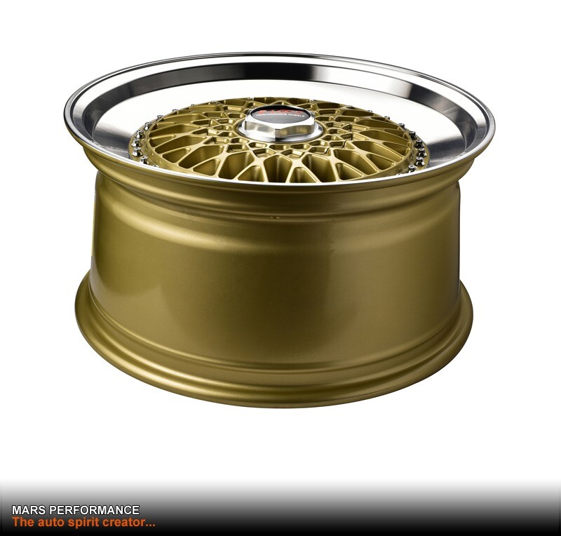 MARS MP-RS 18 inch Gold Mesh Polished lip Alloy Wheels Rim BBS GOLF BMW ...