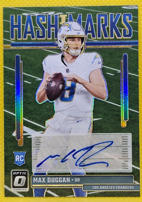 2023 Donruss Optic Max Duggan Prizm Hashmarks Autograph HM-37 Chargers ...