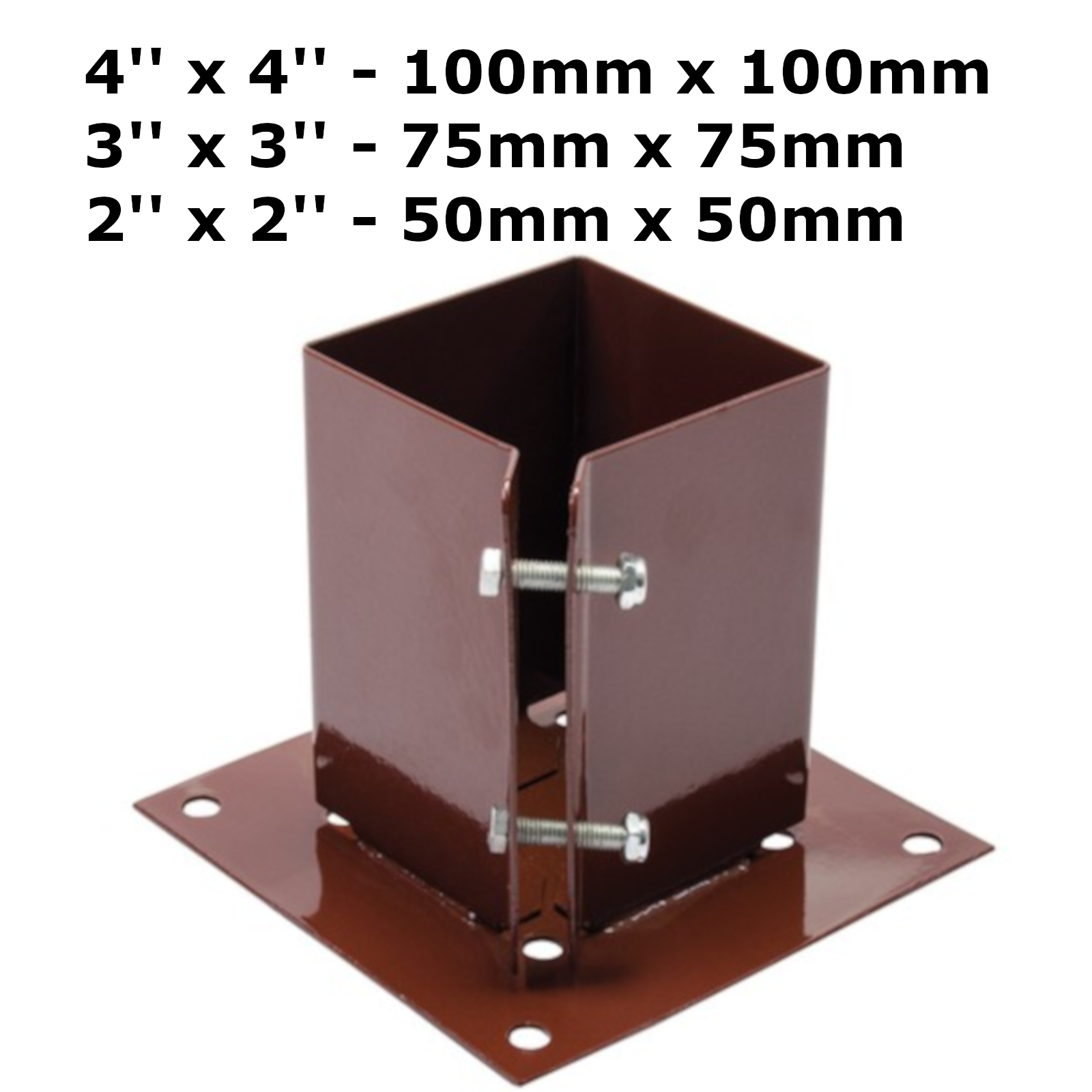 Bolt Down Post Shoe Support Fence Foot Holder Support Square Bracket ...