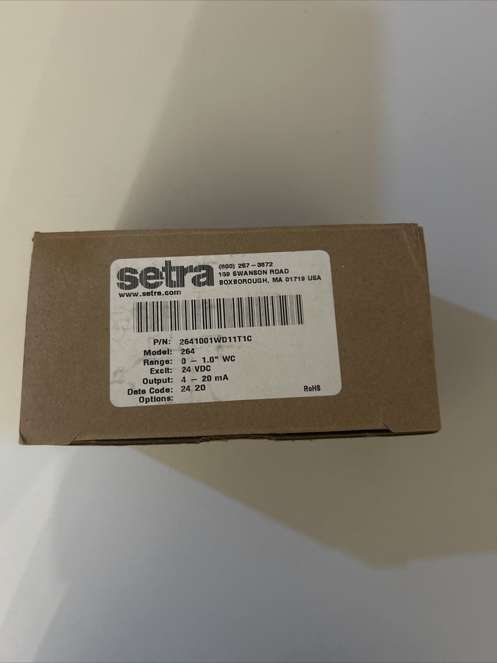 SETRA MODEL 264 - DIFFERENTIAL PRESSURE TRANSDUCER - 2641001WD11T1C NIB ...