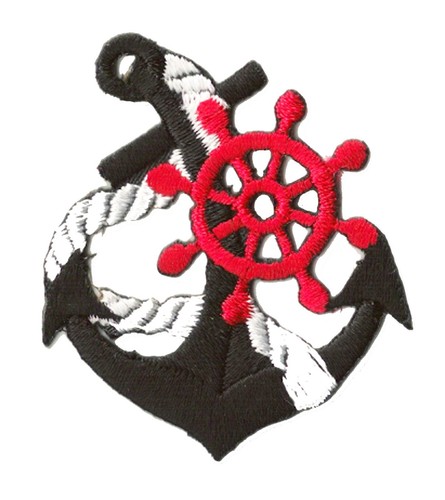 Ecusson patche Marine Navy Ancre thermocollant patch marin bateau brodé ...