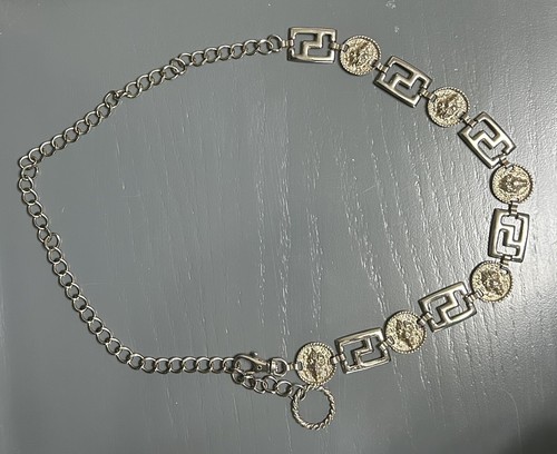 Vintage Medallion Lion Head & Greek Key Chain Belt Majestic | eBay