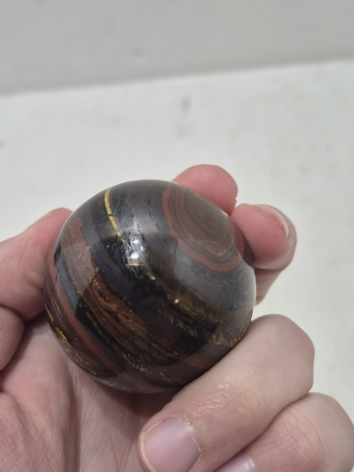 Vintage Polished Tiger Iron Tigers Eye Gemstone Stone Rock Orb Sphere ...