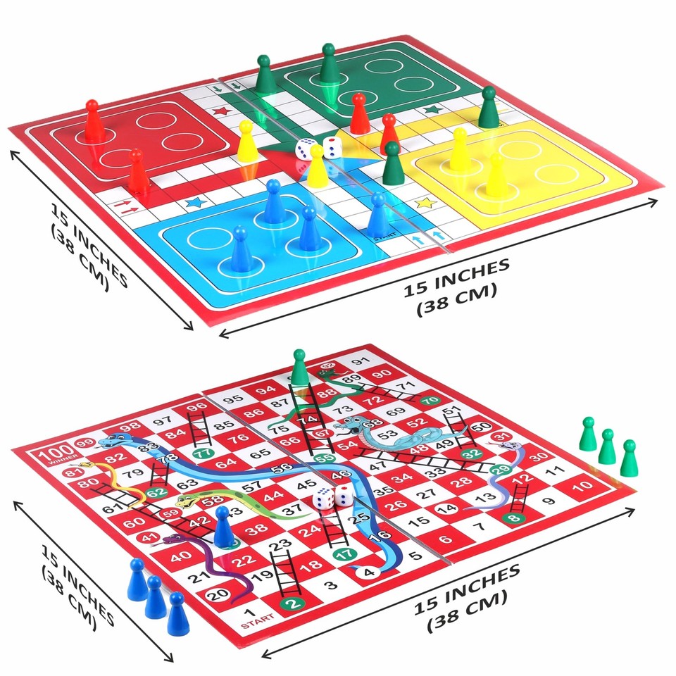 Ludo and Snake & Ladders (Saap Seedhi) Board Game Set for 6+ Years Kids ...
