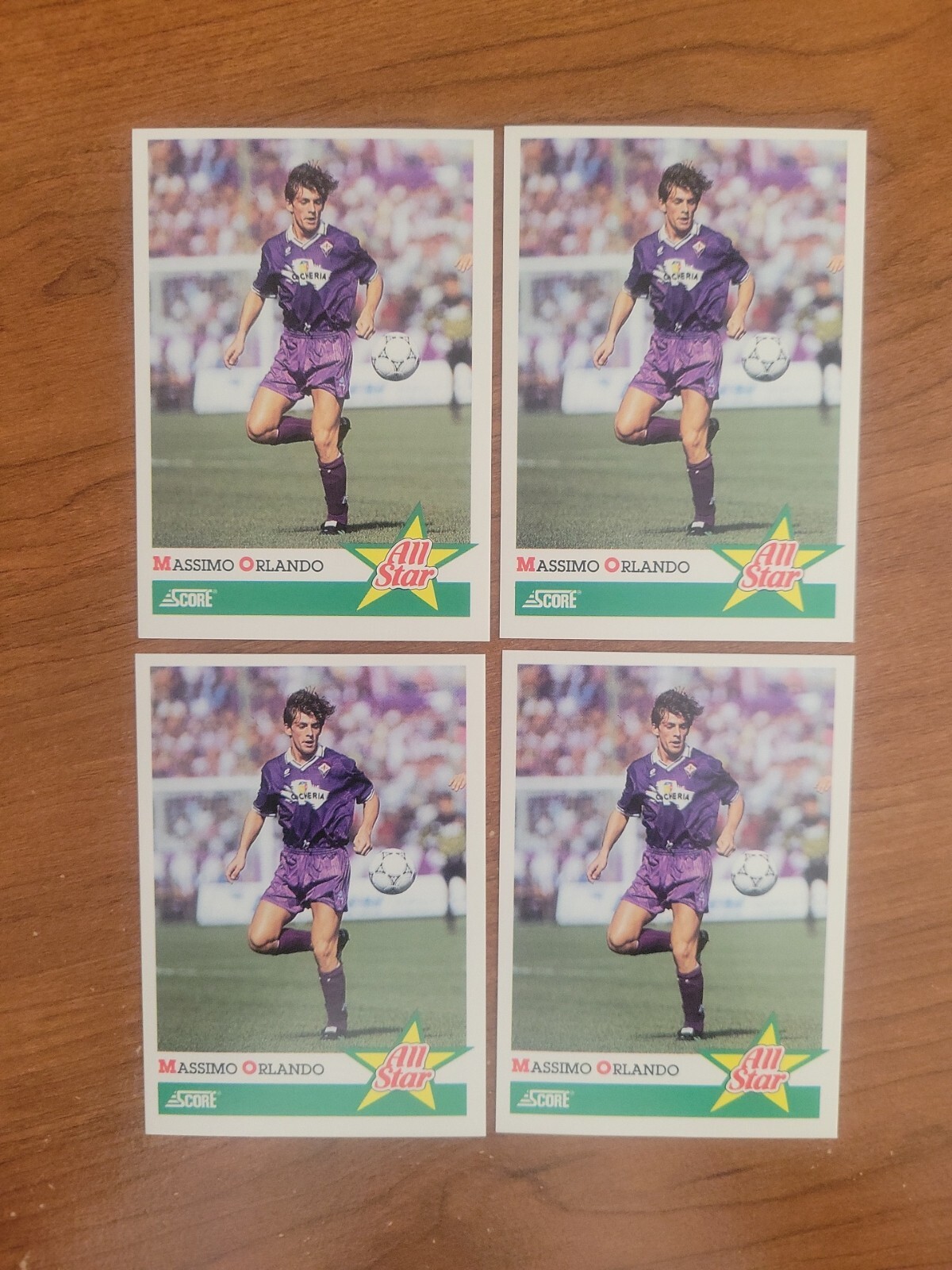 4 x 1992 Score Italian Serie A Soccer All Star Massimo Orlando ...