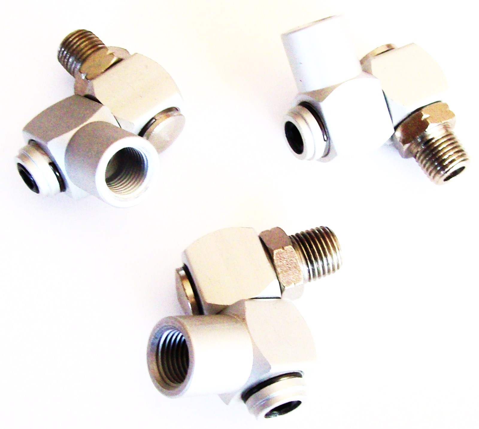 3 INDUSTRIAL ALUMINUM AIR 360 SWIVEL FITTING CONNECTORS HOSE TOOL ...