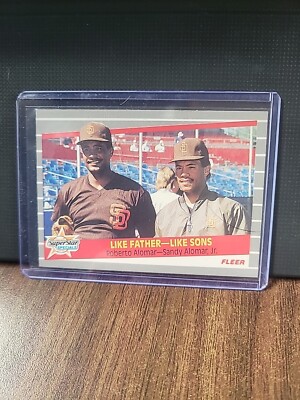 1989 Fleer #630 Roberto Alomar San Diego Padres Like Father Like Sons ...