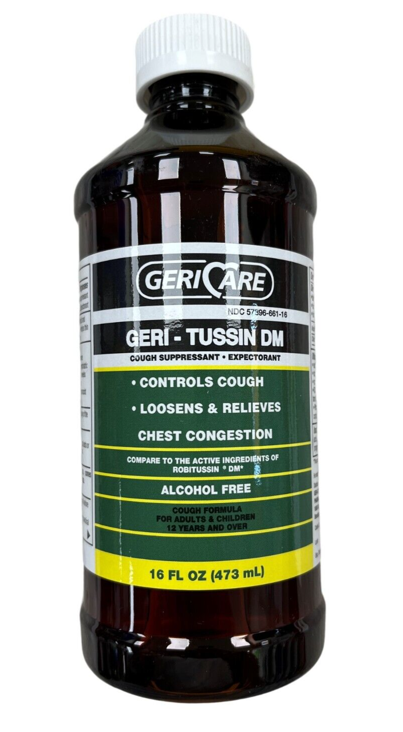 Liquid Cold 16 Oz Bottle Geri Tussin DM Cough Suppressant Exp 11/20 for ...