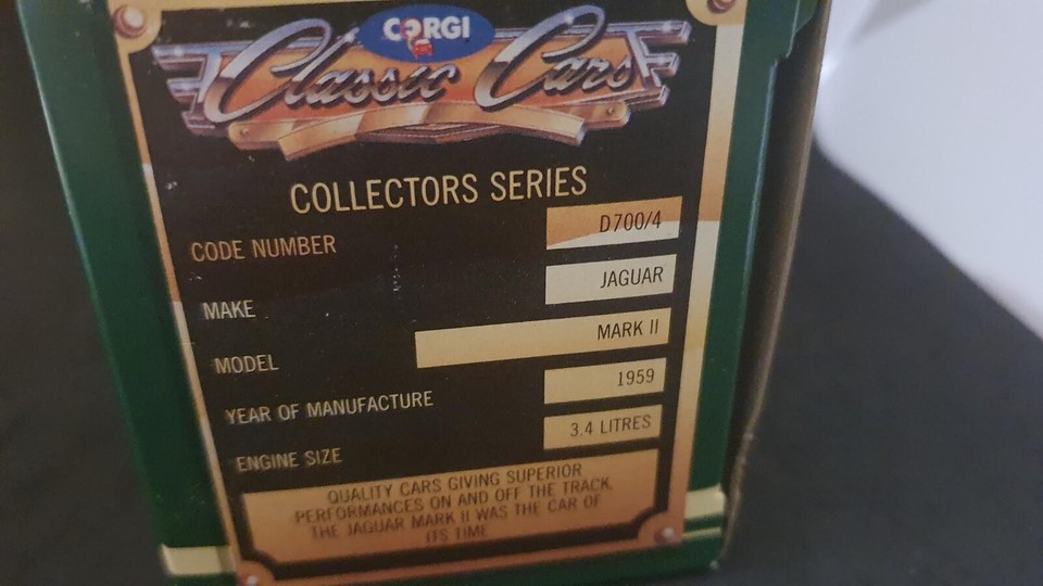 Corgi Classics Jaguar Mark II 1959 3.4 Litres New In Box 0700/4 Rare ...