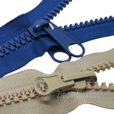 Chunky Plastic Continuous #10 Zipper - Twin Reversible sliders - Marine ...
