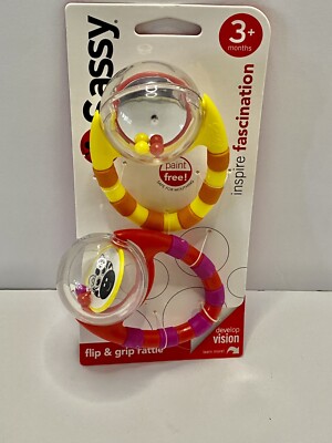 Sassy Flip And Grip Baby Rattle 3+ Months Zebra Giraffe New | eBay