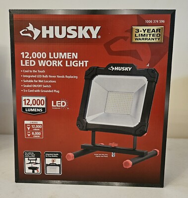 Husky 12000 Lumens/6000 Lumens Portable LED Work Light - NEW | eBay