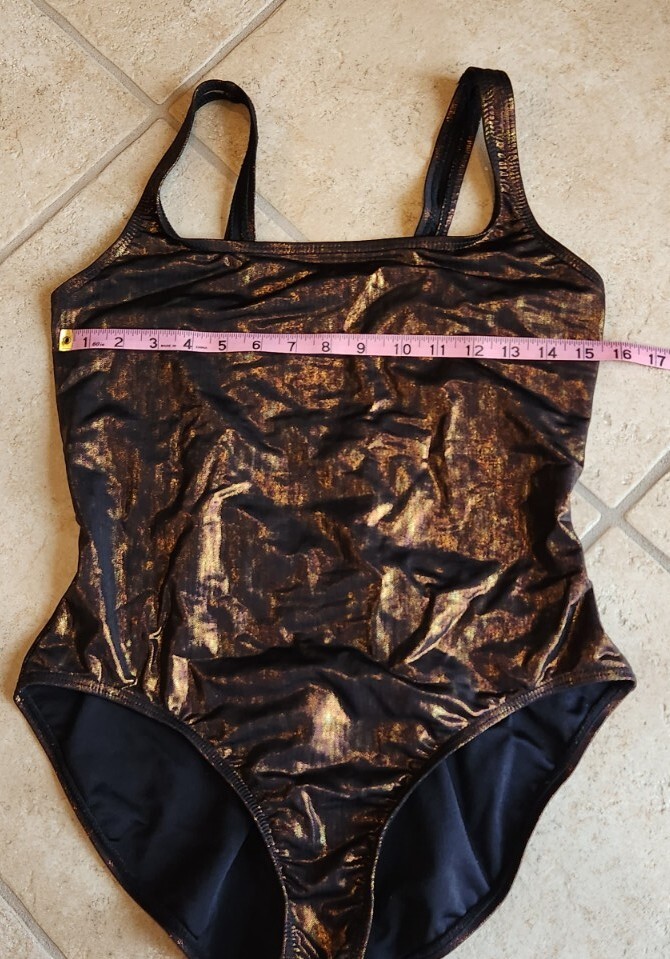 Speedo Metallic One Piece Swimsuit Bronze Color Sz 16 | eBay