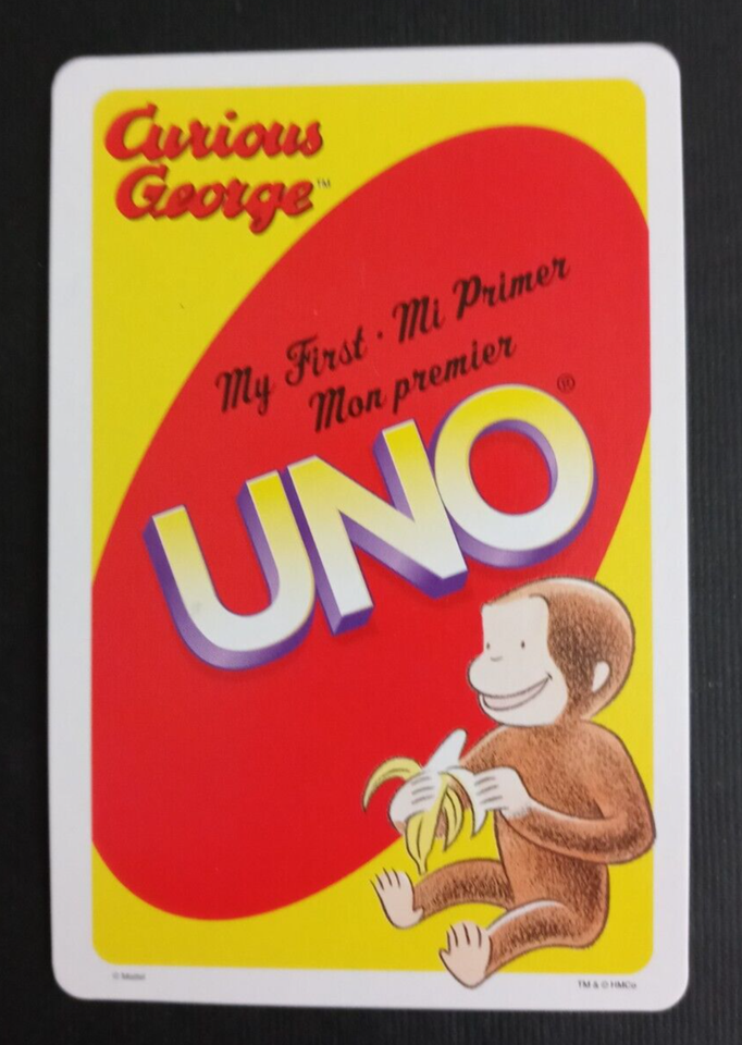 UNO Curious George My First Card Game Red #6 Card 4.5" X 3" | eBay