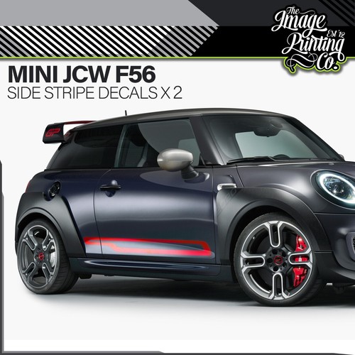 Mini JCW F56 Side Stripes Vinyl Decals x 2 - Stickers - Cooper Works ...