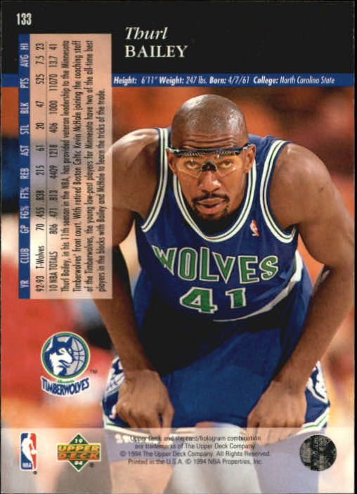 1993-94 Upper Deck SE #133 Thurl Bailey - NM | eBay
