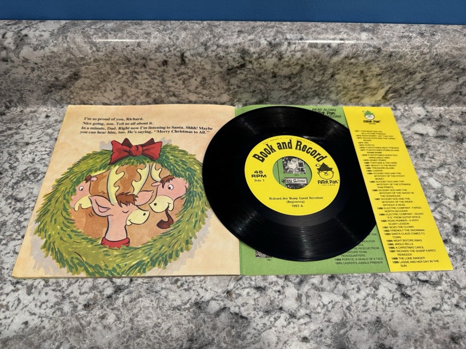 Richard The Sharp-Eared Reindeer Book & Record 1997 Vintage Peter Pan ...