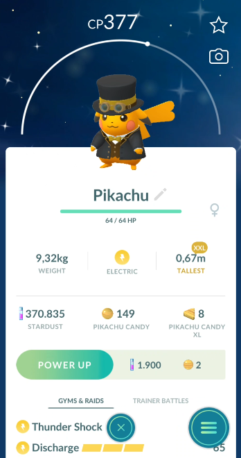Pokémon Go Shiny Pikachu Dapper Mini PTC 80k Dust Or TRADE | eBay