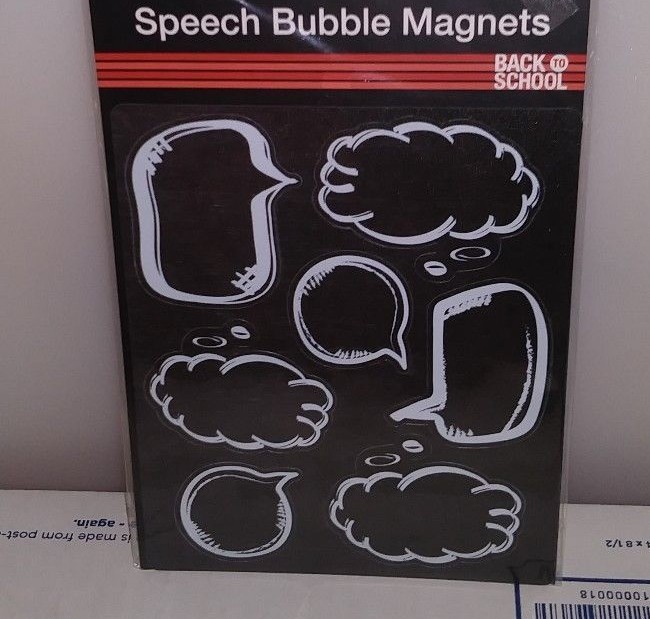 BACK TO SCHOOL SPEECH BUBBLE MAGNETS PACK OF 7 BLACK & WHITE G-9 | eBay