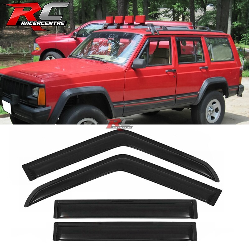1984-2001 Jeep Cherokee XJ BJ 4PCS Window Visors Vent Sun Rain Guard ...