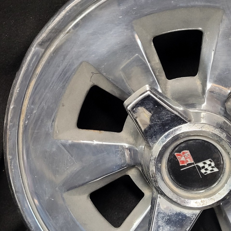 Vintage 1965 CHEVROLET CORVETTE Hubcap 3 Bar Spinner Wheel Cover OEM | eBay
