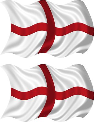 set of 2 sticker st georges flag vinyl car decal self adhesive england ...