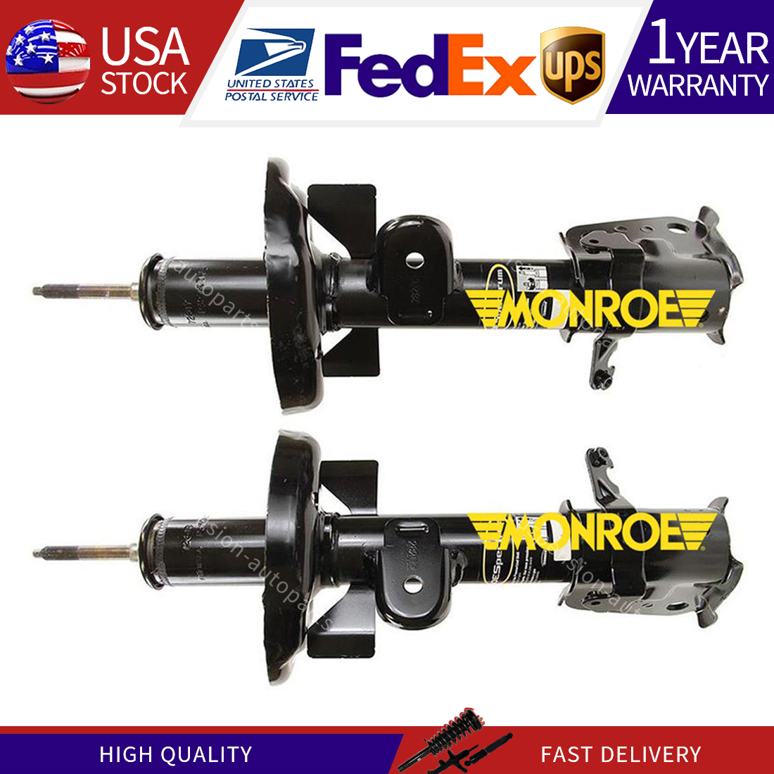 2 Monroe Front Struts For 2009 2010 2011 2012 2013 2014 2015 Honda ...