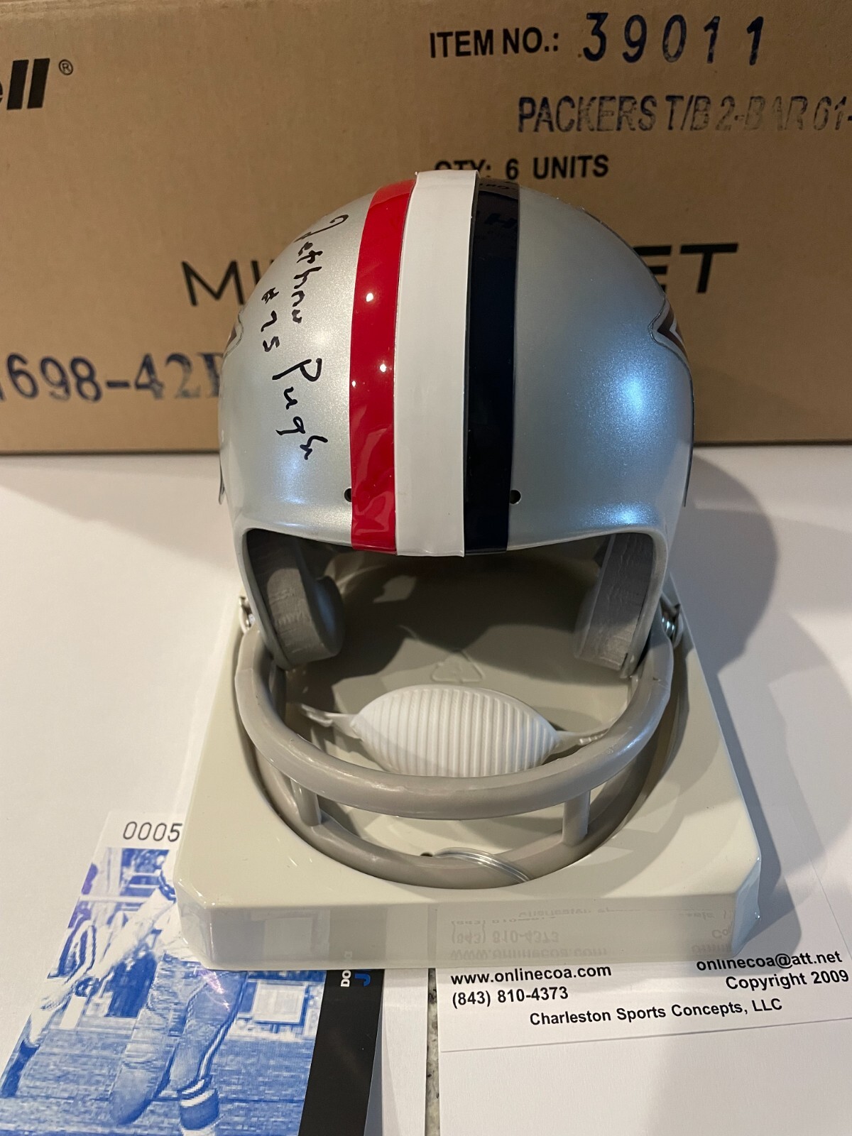 Jethro Pugh Signed Dallas Cowboys Riddell 2-Bar Mini Helmet CSA Ticket ...