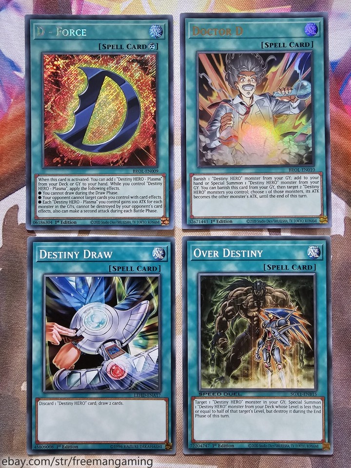 Yugioh Aster Phoenix Destiny Hero Deck 47 Card Fusion Malicious Plasma ...