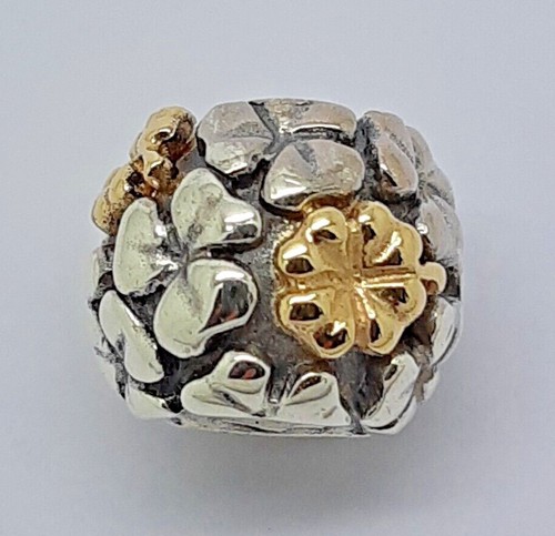 Pandora 790387 Lucky Clover Bead Charm 925 Sterling Silver & 14ct ...