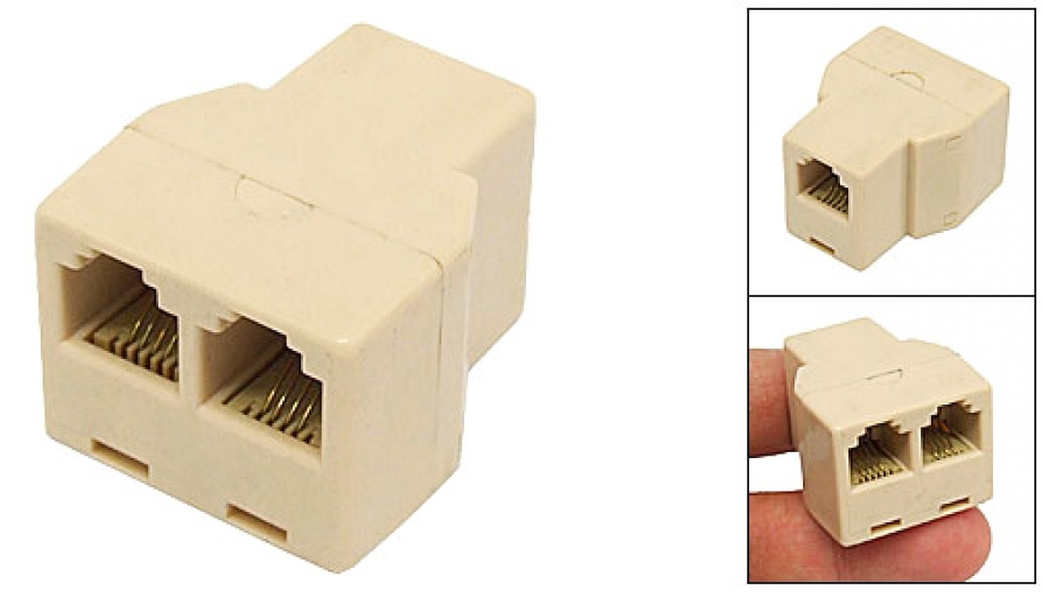 Duplex InLine Adapter 1 Female 2 Females 2 way Telephone Line SpLiTtEr ...