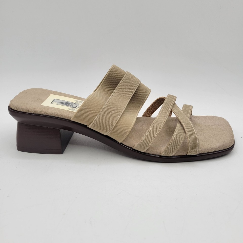 San Miguel Shoes Women's 7 Cocktail Combat Sandals Tan Beige Slip On ...