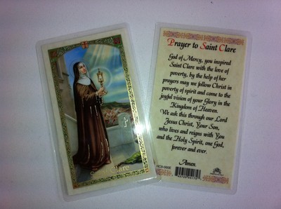 HOLY PRAYER CARDS FOR THE PRAYER OF SAINT CLARE SET OF 2 IN ENGLISH ...