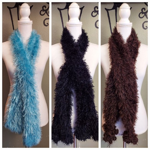 (3) Fashion Women's Boa Scarves Wrap Soft Shawl Neck Warmer, Blue ...