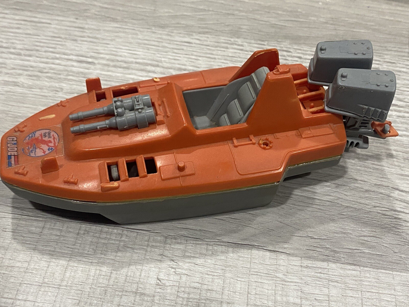Vintage 1986 GI Joe Devilfish Boat Hasbro Devil Fish Cobra Orange Not ...