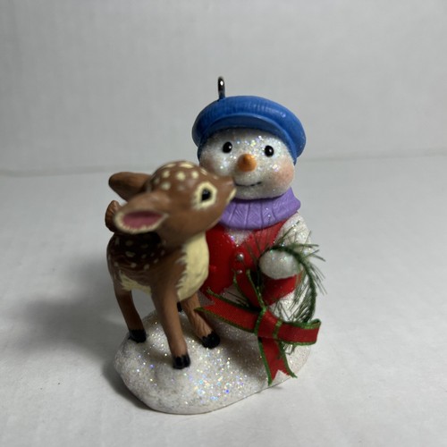 Hallmark Keepsake 2004 Snow Buddies Snowman And Deer 2.5”Ornament #7 | eBay