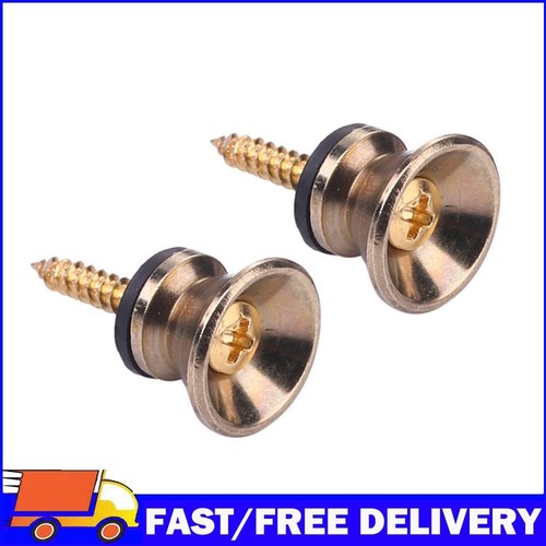 2x Guitar Pegs Anti-slip Strap Buckle Locking Pin for Bass (Gold ...