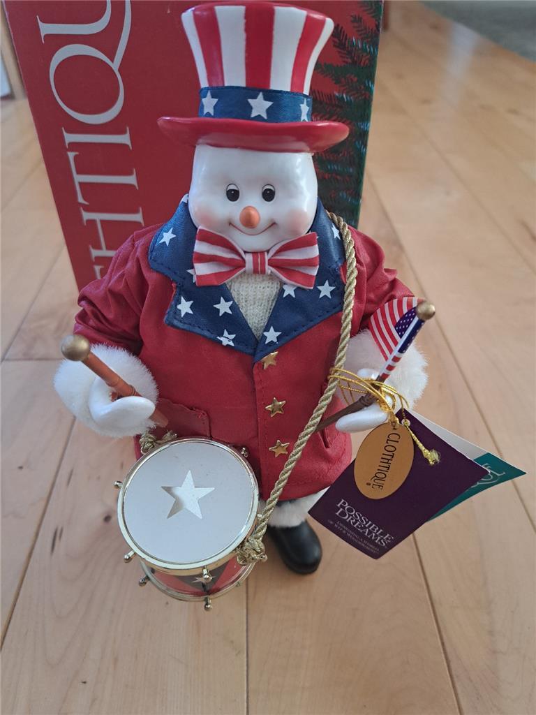 CLOTHTIQUE POSSIBLE DREAMS CHRISTMAS 4TH OF JULY SNOWMAN DRUMMER BOY ...