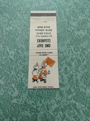 Vintage Matchbook Collectible Ephemera D7 Springfield Illinois cleaners ...