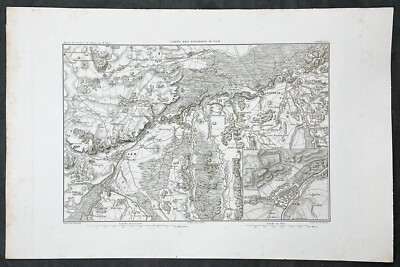 1835 M Thiers Large Antique Map Battle of Ulm Bavaria Germany in 1805 ...