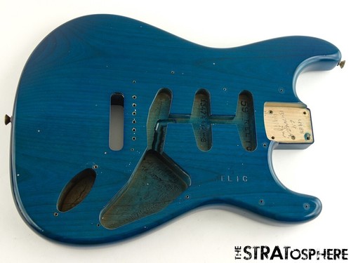 Fender USA Custom Shop 1959 Relic Strat BODY Sapphire Blue Transparent ...