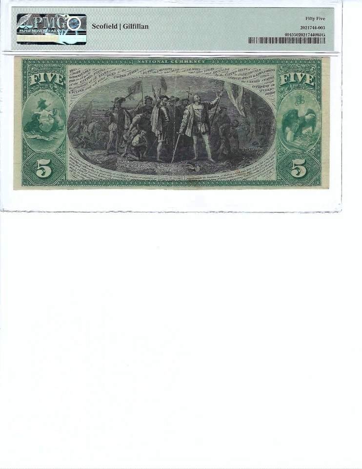 1875 $5 National Bank Note CH2462 FR404 Philadelphia, Pennsylvania PMG ...