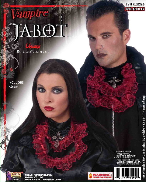 Vampire Unisex Black and Red Jabot with Cross, Goth Cosplay Dracula NEW ...