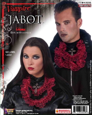 Vampire Unisex Black and Red Jabot with Cross, Goth Cosplay Dracula NEW ...